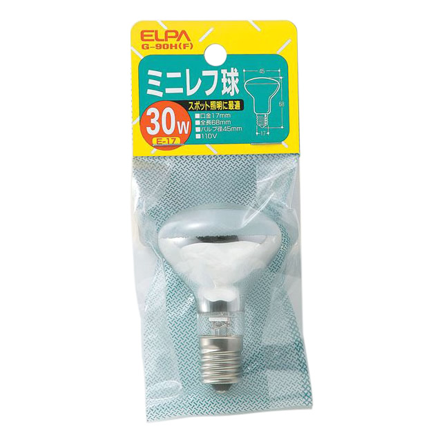 エルパ(ELPA) G-90H(F) ミニレフランプ球 R45 110V 30W E17 フロスト 激安価格販売：アカリセンター