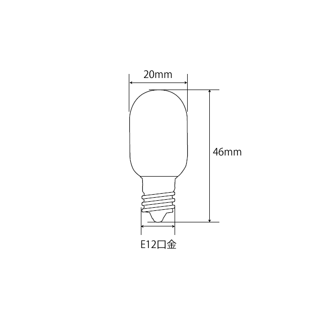 エルパ(ELPA) LED電球 T20 ナツメ球型 0.5W E12口金 激安価格販売：アカリセンター